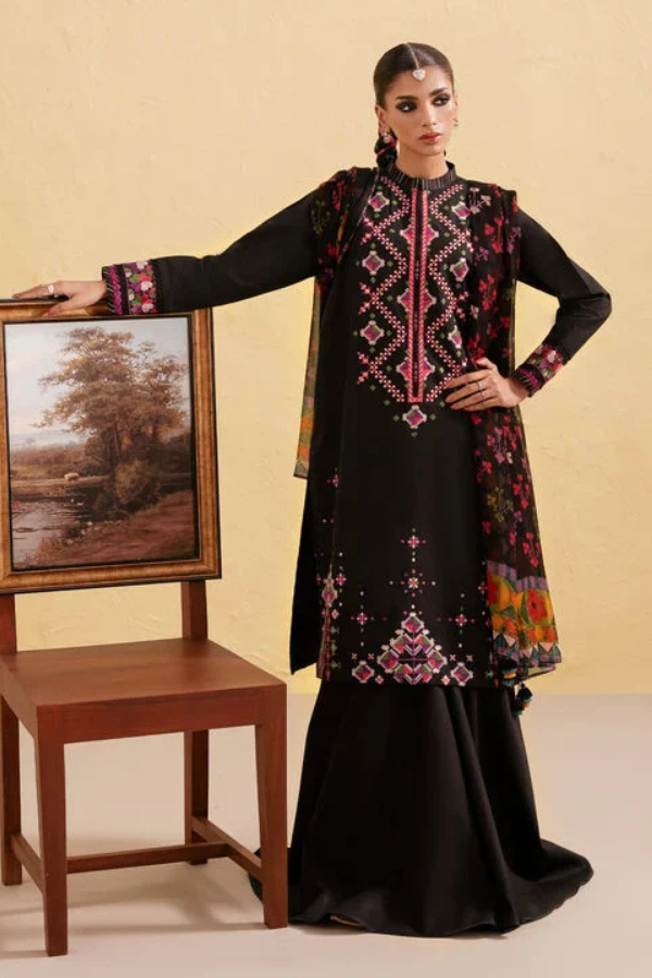 Sapphire Dahank Embroiderd Three Piece SP-69 – zunaisha collection